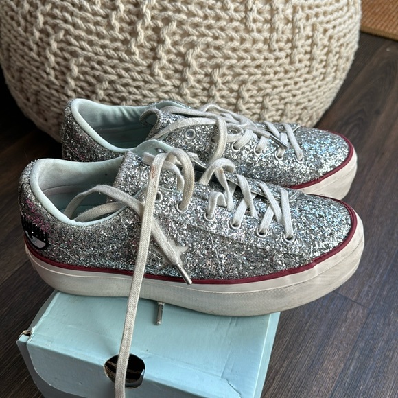 Converse | Shoes | Converse X Chiara Ferragni Glitter Platform Shoes ...